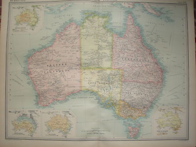 1920 LARGE MAP ~ AUSTRALIA ~ 23 INCHES x 18 INCHES | eBay UK