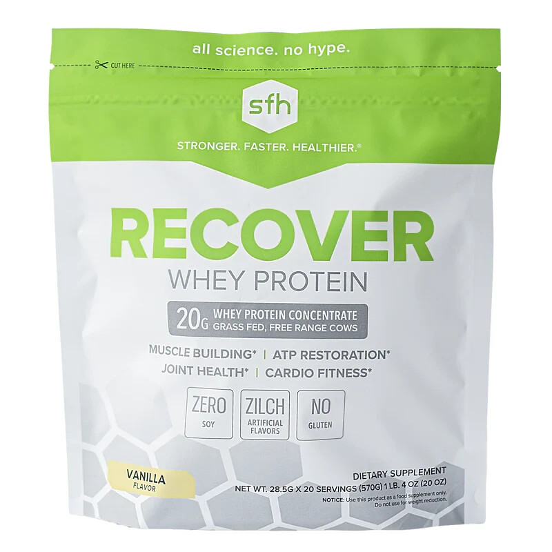 Pack of 3 - SFH Recover Whey Protein Powder Vanilla Great Tasting Grass ...
