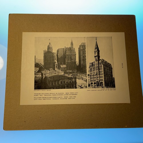 New York City Tribune & Pulitzer Building Vintage Architecture 5.5x8 ...
