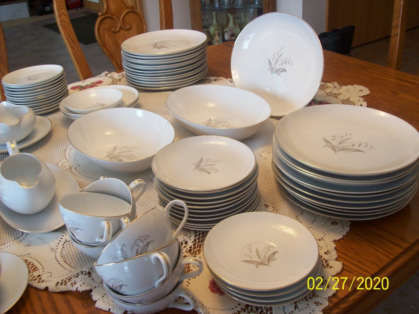 Kaysons China Rhapsody 1961 Vintage Dinnerware Bell Floral 98 Piece ...