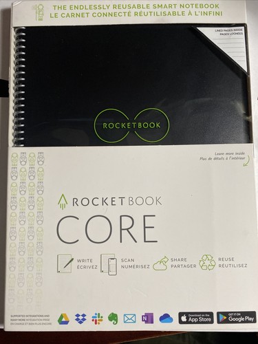 Core Smart Spiral Reusable Notebook Lined 32 Pages 8.5x11 Black | eBay