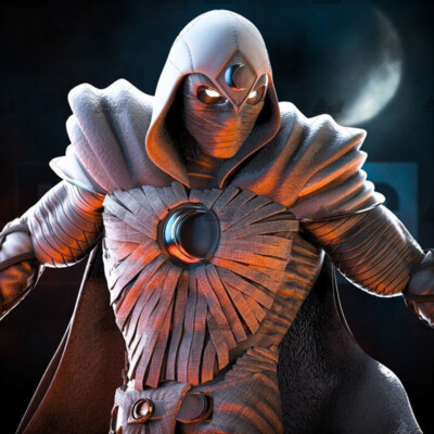 40cm Moon Knight 3D print figure Model Kit Unpainted Unassembled Garage ...