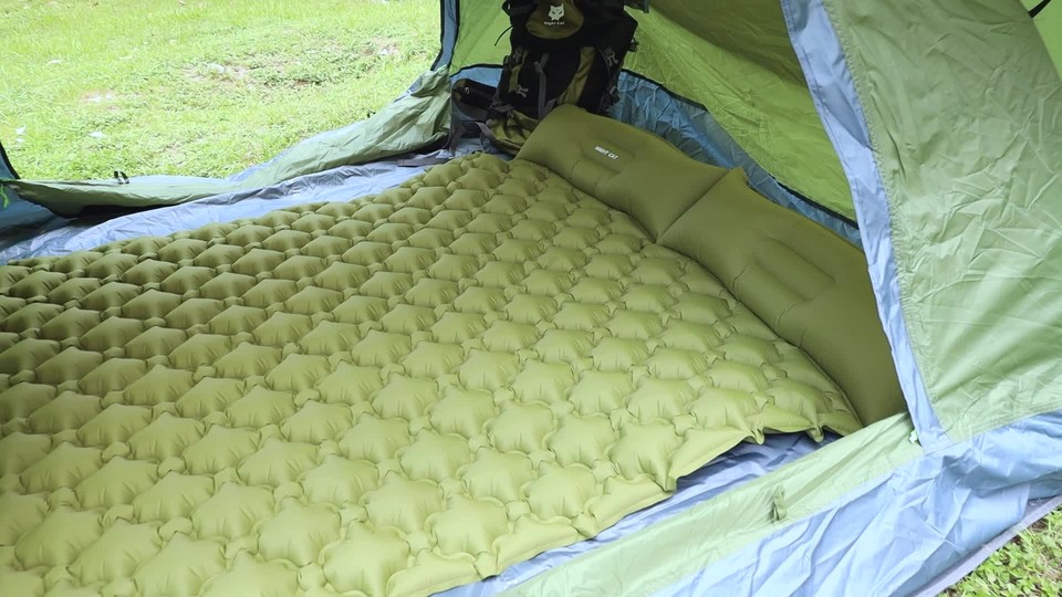 Camping Double Sleeping Pad Damp Proof Inflatable Sleeping Mat ...