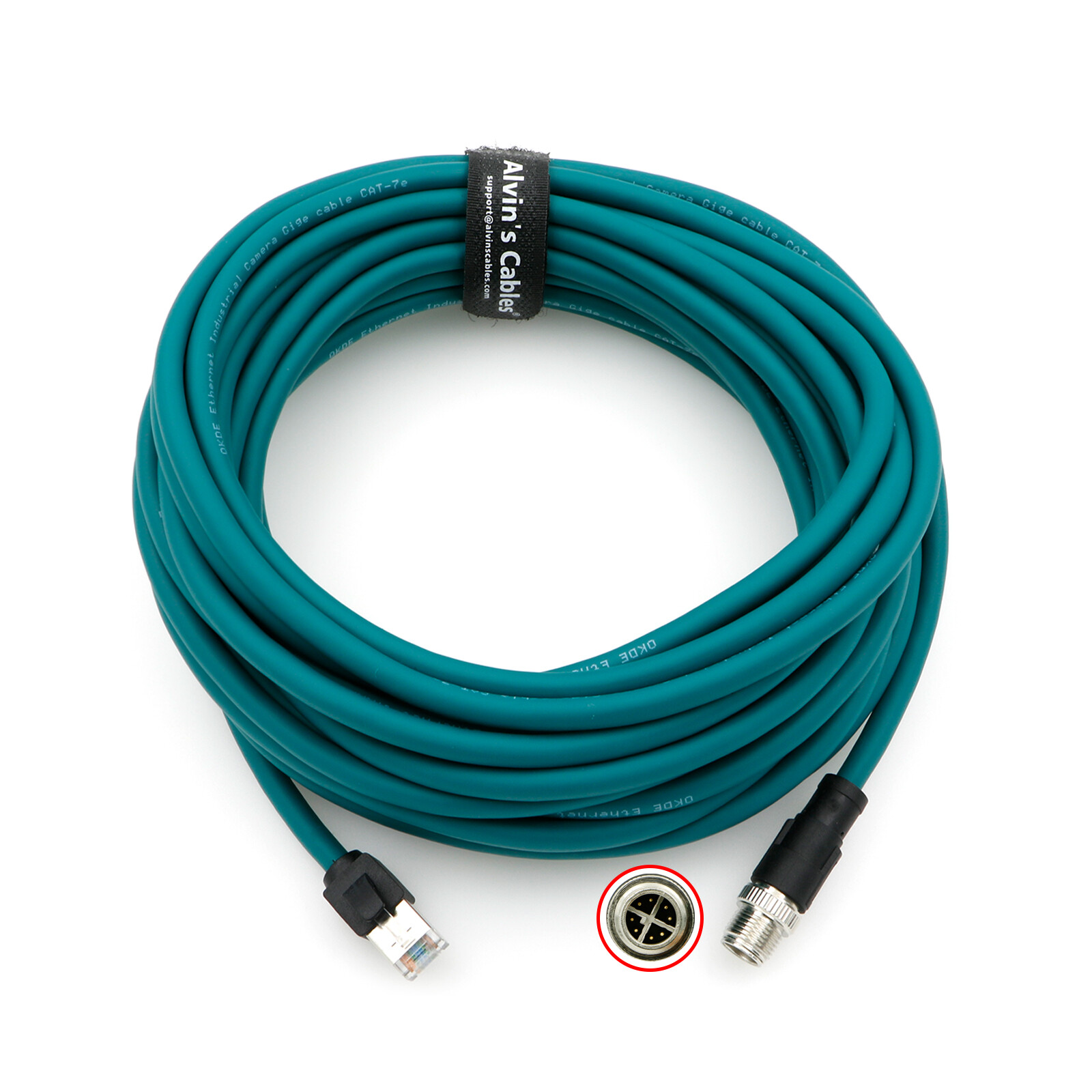 M12 RJ45 to X Coded 8 Pin Male Shielded Ethernet Cable for Cognex ...