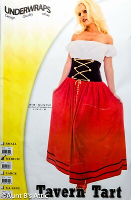 Wench Costume Medieval/Renaissance 1 Pc Red/Blk/Wht Tavern Maiden ...