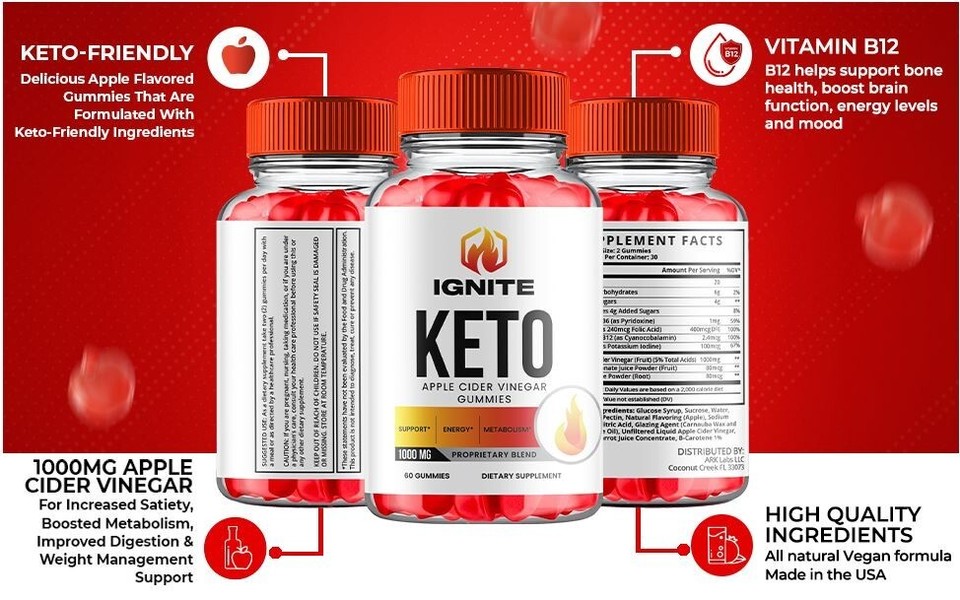 Ignite Keto ACV Gummies - Apple Cider Vinegar Gummies Weight Loss 60 Count | eBay
