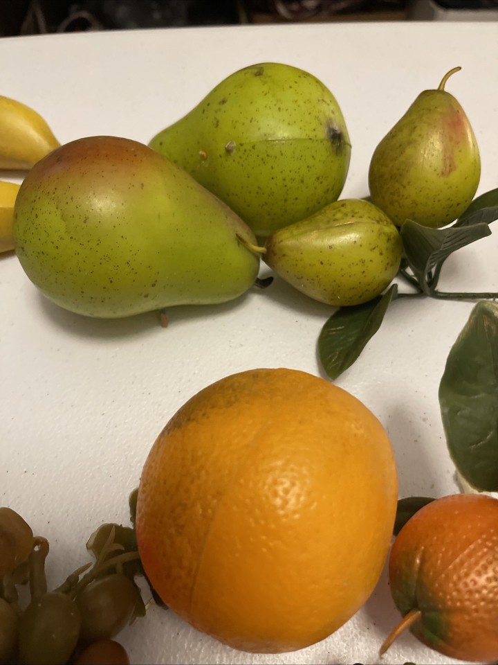 Vtg Lot Fake Fruit Medieval Lifelike Artificial Home Decor Mid Century ...