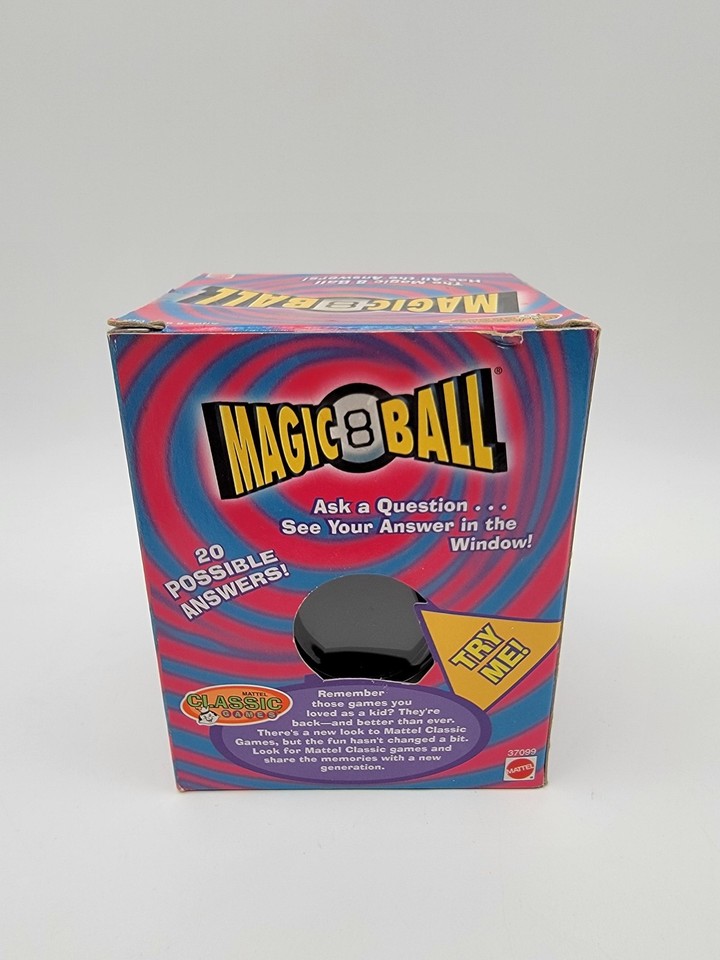 Vintage 1998 Mattel Magic 8 Ball Classic Games Toy Original Box Try Me ...