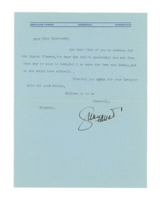 GERALDINE FARRAR signed TLS letter OPERA SOPRANO | eBay
