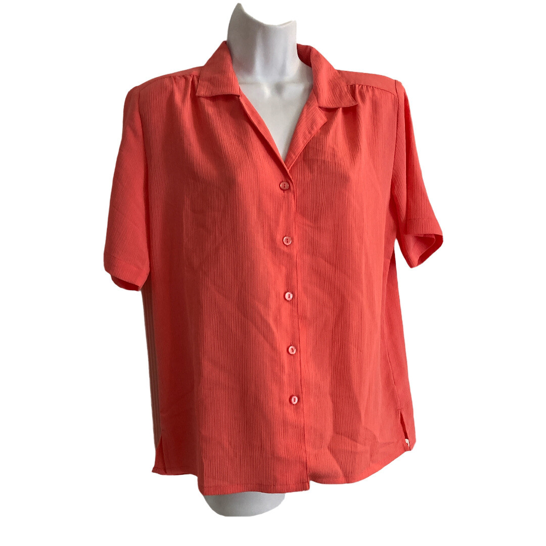 Donnkenny Classics Women's Short Sleeves Button Up Blouse Shirt Top ...