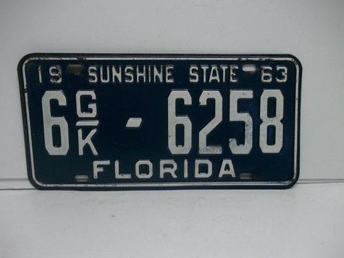 1963 63 Florida Truck License Plate Tag Palm Beach County 7G/k-6258 | eBay