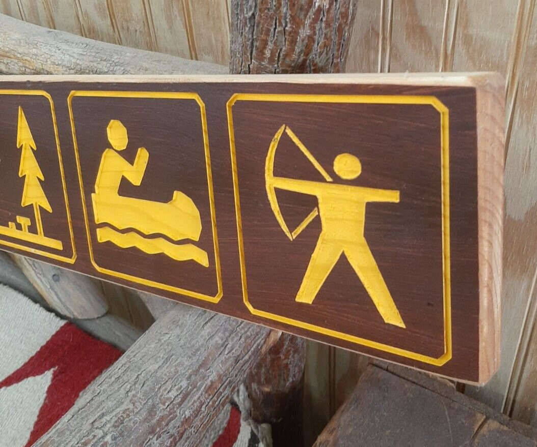 Camping Icons/Carved/Rustic/Wood/Sign/Outdoor sports/Recreational ...
