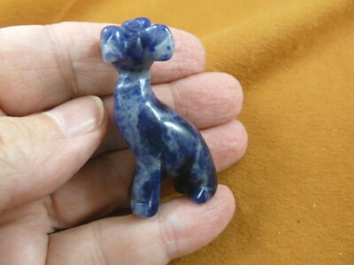 (Y-GIR-ST-559) blue GIRAFFE giraffes stone carving FIGURINE gemstone ...