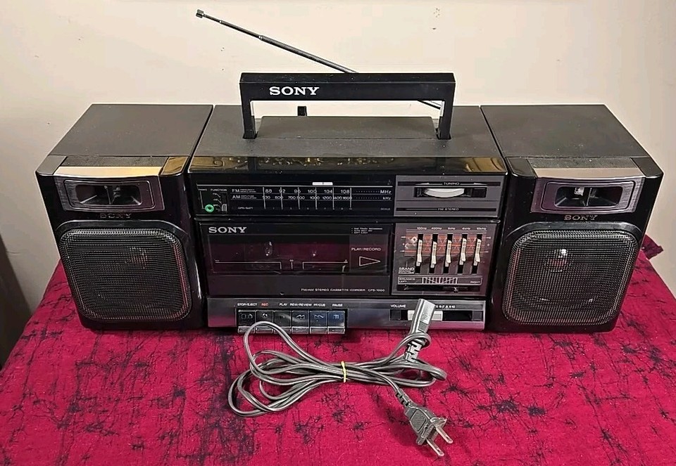 Sony CFS-1000 AM FM Radio Cassette Player Recorder Vintage Boombox | eBay