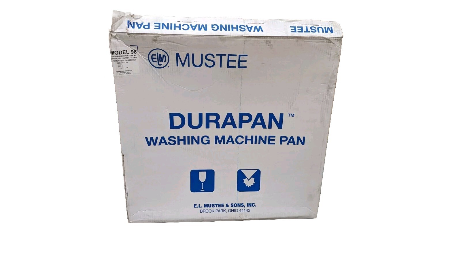 Washer Pan Mustee DuraPan 30 X 32center Drain Molded Fiberglass ...