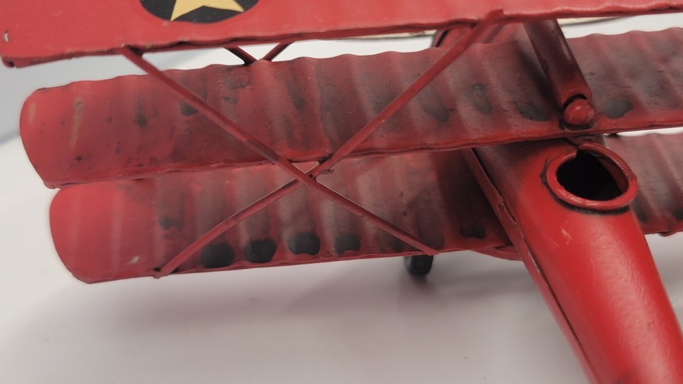 Metal Triplane The Red Baron WWI Fokker Tin Airplane 6" Wingspan | eBay