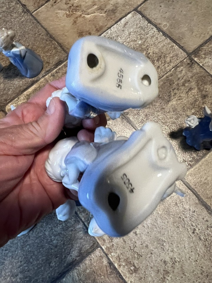 Lot 21 Vintage Blue & White Small ANGELS Figurines Brinn's Japan Lefton ...