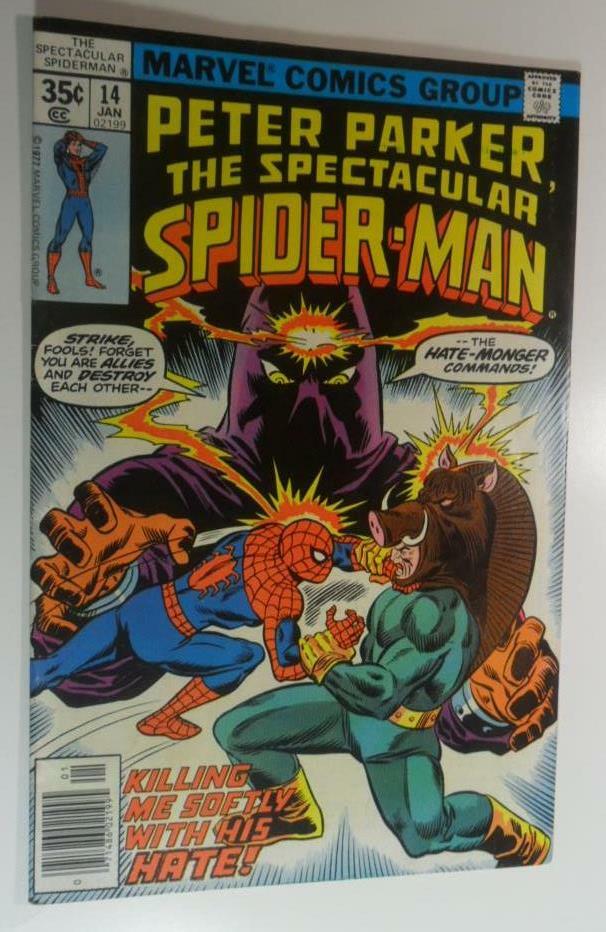 SPECTACULAR SPIDERMAN #14 JAN 1978 MARVEL COMICS HATE MONGER VF 8.0 | eBay