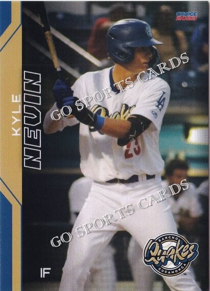 2023 Rancho Cucamonga Quakes Kyle Nevin RC Rookie Dodgers Minor League ...