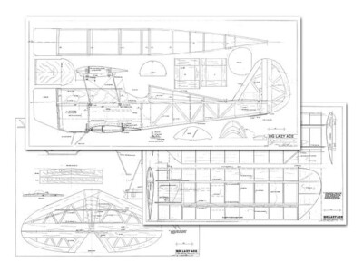Big Lazy Ace Bipe Biplane 84" WS RC Model Airplane Printed Plans ...