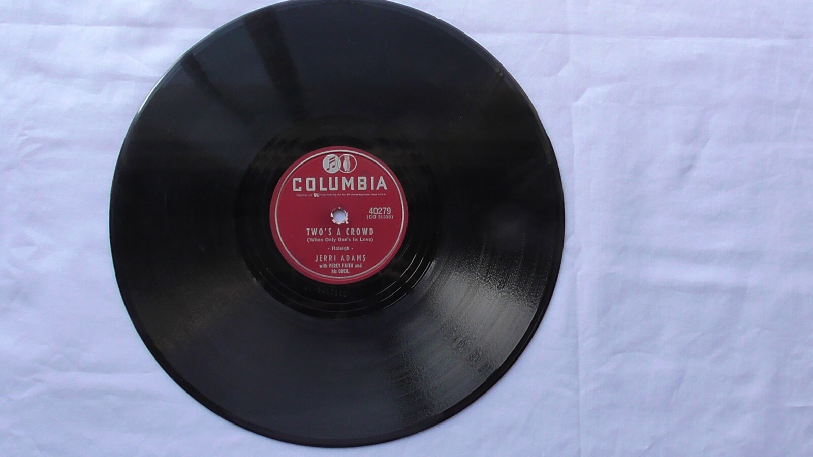 Jerri Adams 78rpm Single 10-inch Columbia Records #40279 Two's A Crowd ...