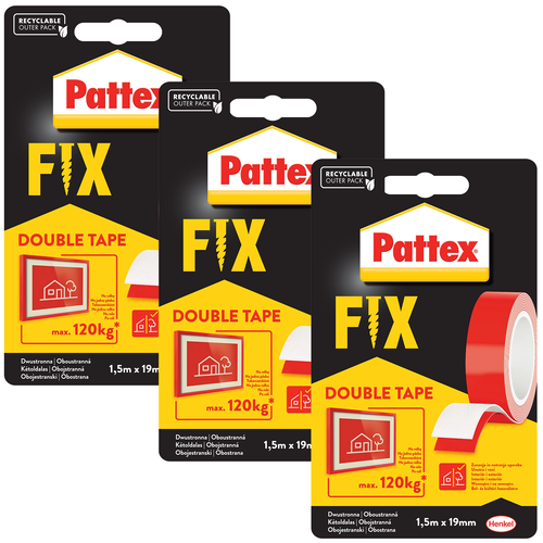 NEUF Ruban de montage Pattex Fix 120 kg 3 x 1,5 m x 19 mm ruban adhésif ...