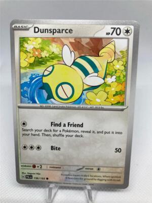 Pokemon Collectible Trading Card Dunsparce 156/193 Sv02: Paldea Evolved ...