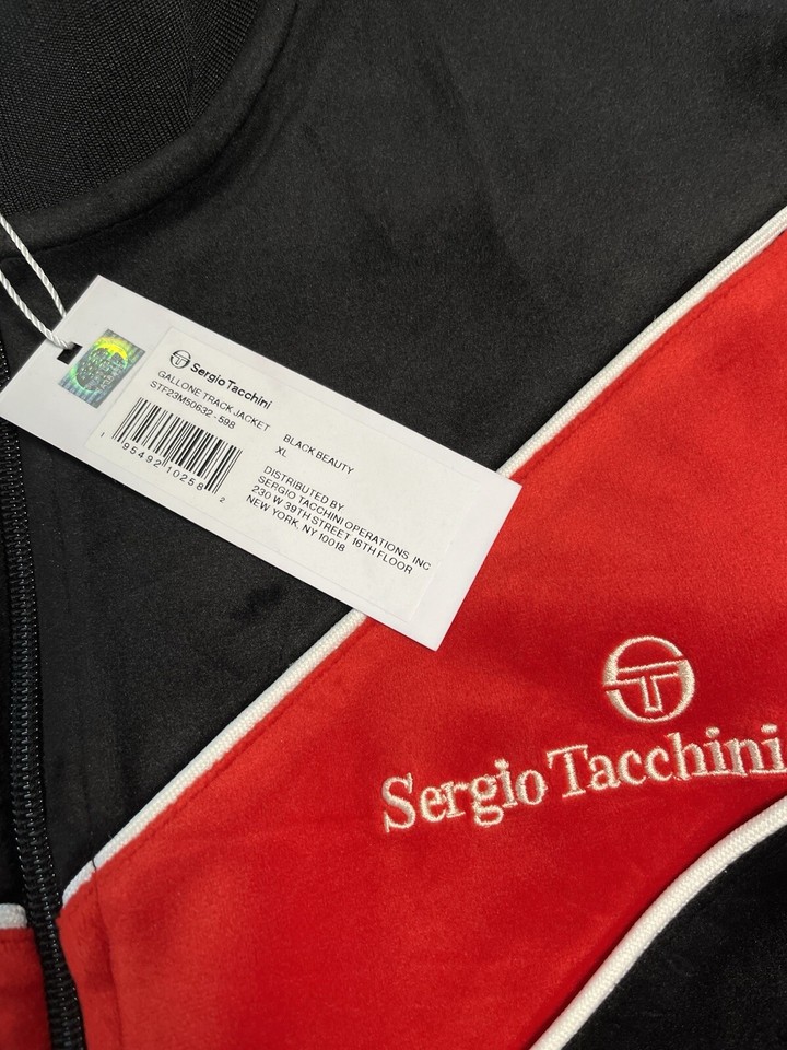 NWT - XL - SERGIO TACCHINI VELOUR GALONE TRACK JACKET BLACK BEAUTY | eBay