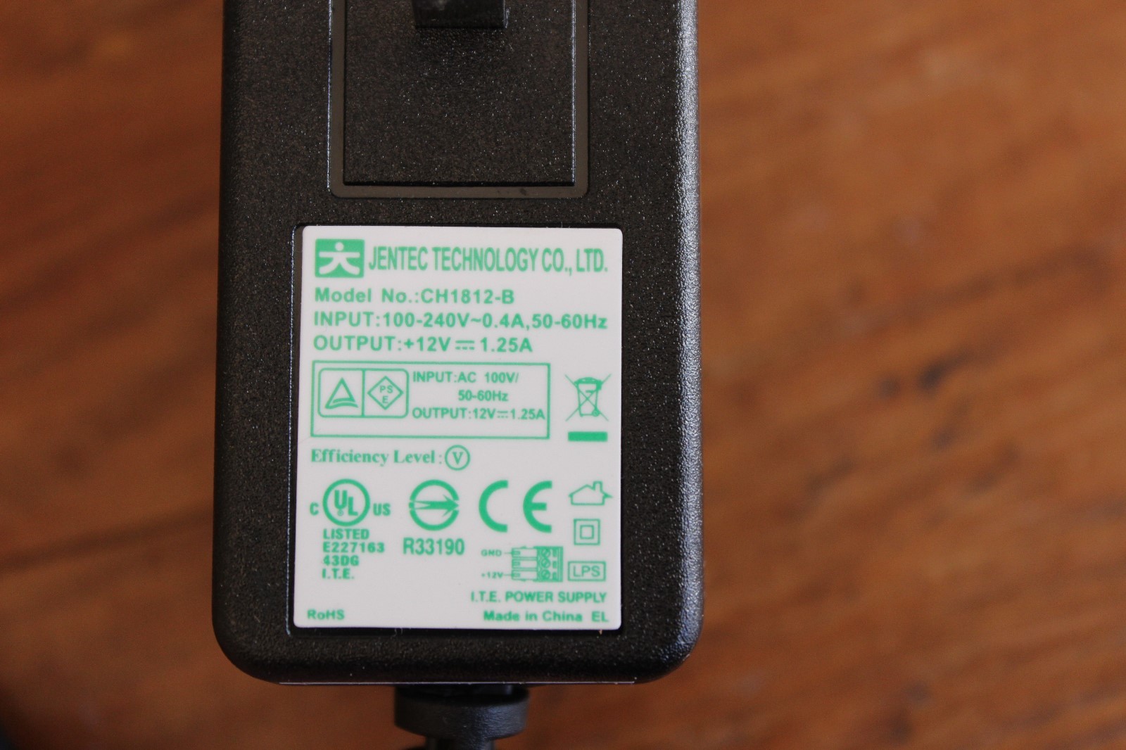 JENTEC TECHNOLOGY AC Adaptor Power Supply CH1812-B 12VDC 1.25A | eBay