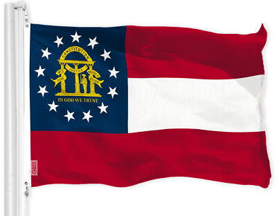 Georgia GA State Flag 3x5 FT Printed 150D Polyester Peach State By G128 ...