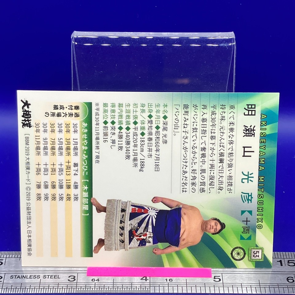 Akiseyama Mitsuhiko 53 Sumo Wrestler Trading Card BBM 2019 TCG Japanese ...