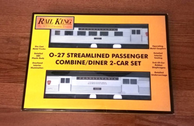 MTH 30-6073 PENNSYLVANNIA PRR STREAMLINED PASSENGER SET OF 2 CARS ...