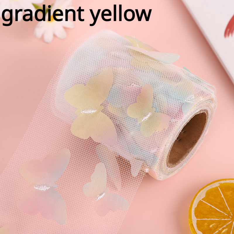10 Yards Tulle Mesh Ribbon Net 3D Butterfly Trimming Edge Sewing for ...