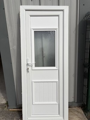 White UPVC Door with frame Rehau profile front door / back door | eBay UK