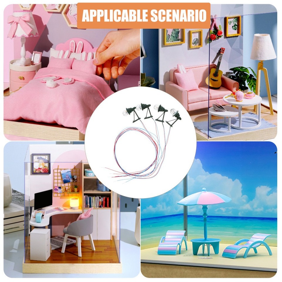 4 Pcs Simulated Mini Street Lamp Model Lights for Landscape Sand Table ...