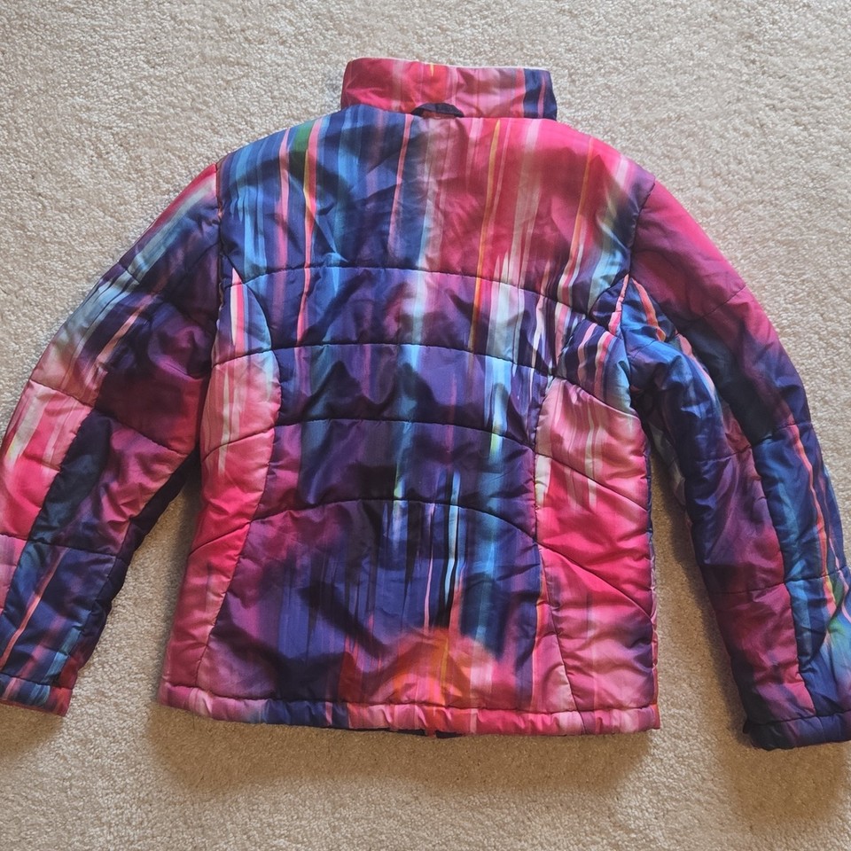 Rway Girls Puffer Jacket Multicolor Pink Blue Purple Zip 7/8 Polyester ...