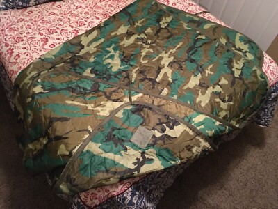 CAMO Wet Weather PONCHO LINER Woobie Blanket 8405-00-889-3683 EXCELLENT ...