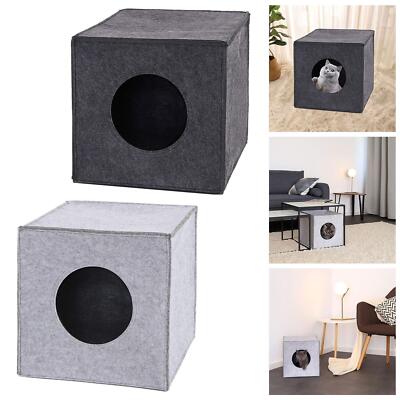 Felt Cave Foldable Self Warming Snooze Cat Hideout for Puppy Cats ...