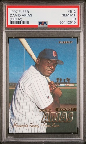 1997 Fleer DAVID (ORTIZ) ARIAS #512 Rookie Card Twins RC HOF PSA 10 GEM ...