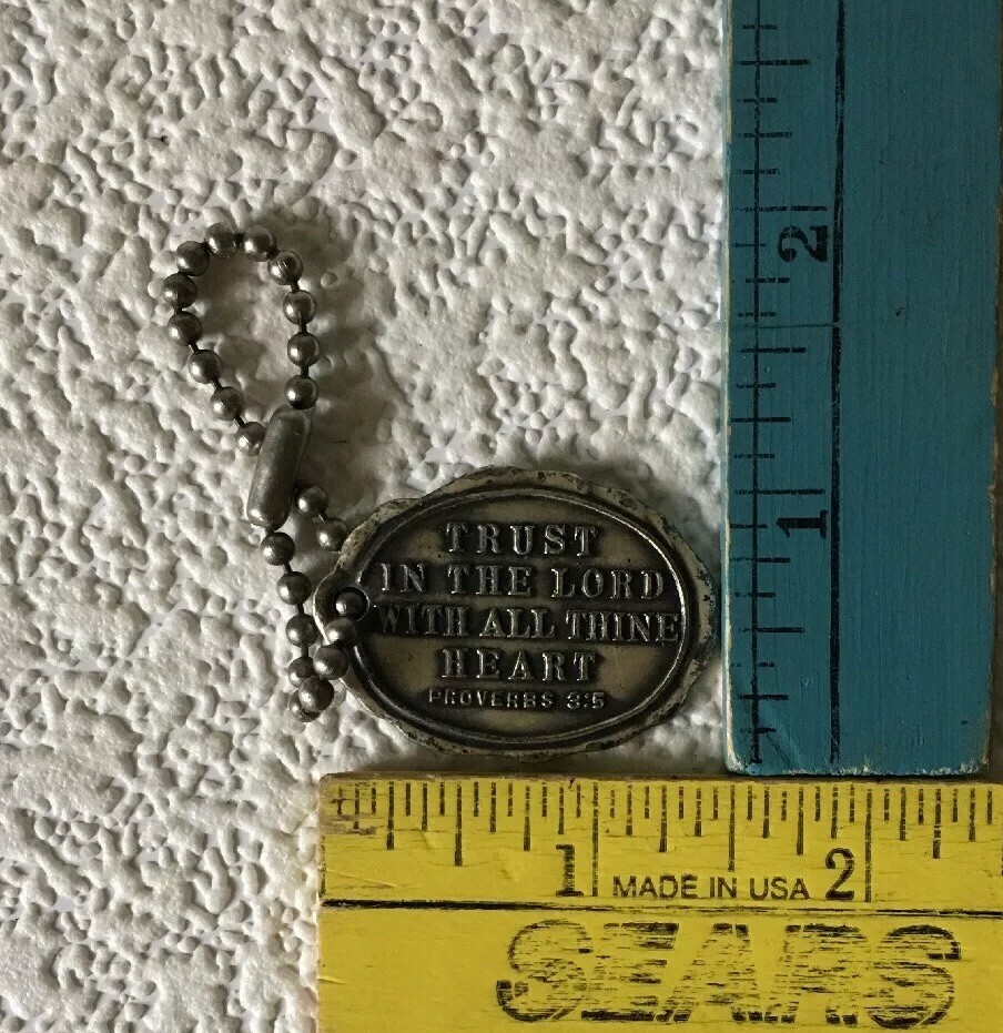 Vintage Keychain PROVERBS 3:5 Metal Key Fob GOODS NEWS PUB. CHICAGO 7 ...