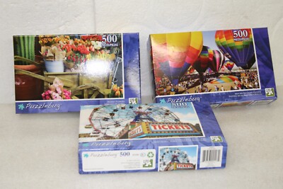 Puzzlebug Jigsaw Puzzles 500 Pieces 3 PUZZLES 18-1/4" X 11 ...