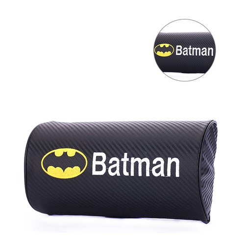2pcs Carbon Fiber Batman Logo Car Auto Headrest Neck Pillow Seat Pad ...