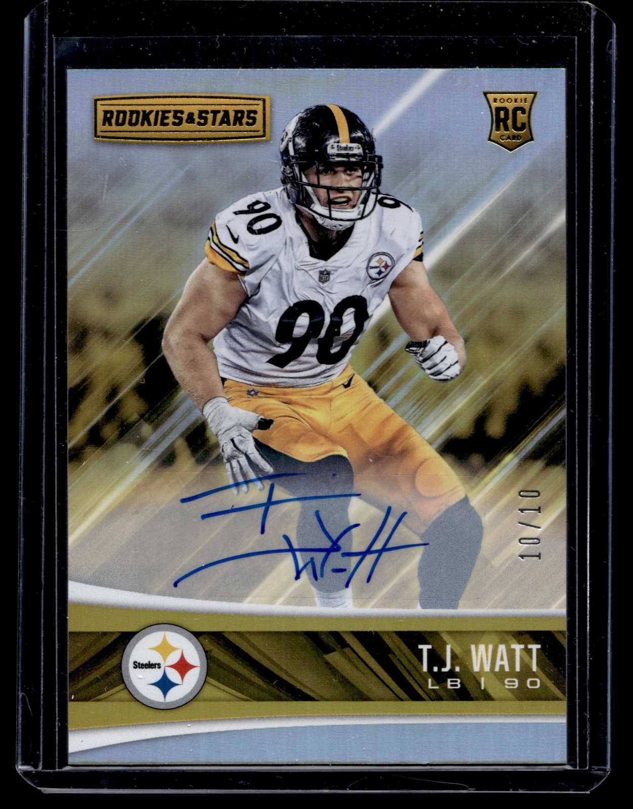 2017 PANINI ROOKIES & STARS LONGEVITY SIGNATURES GOLD T.J. WATT AUTO 10 ...