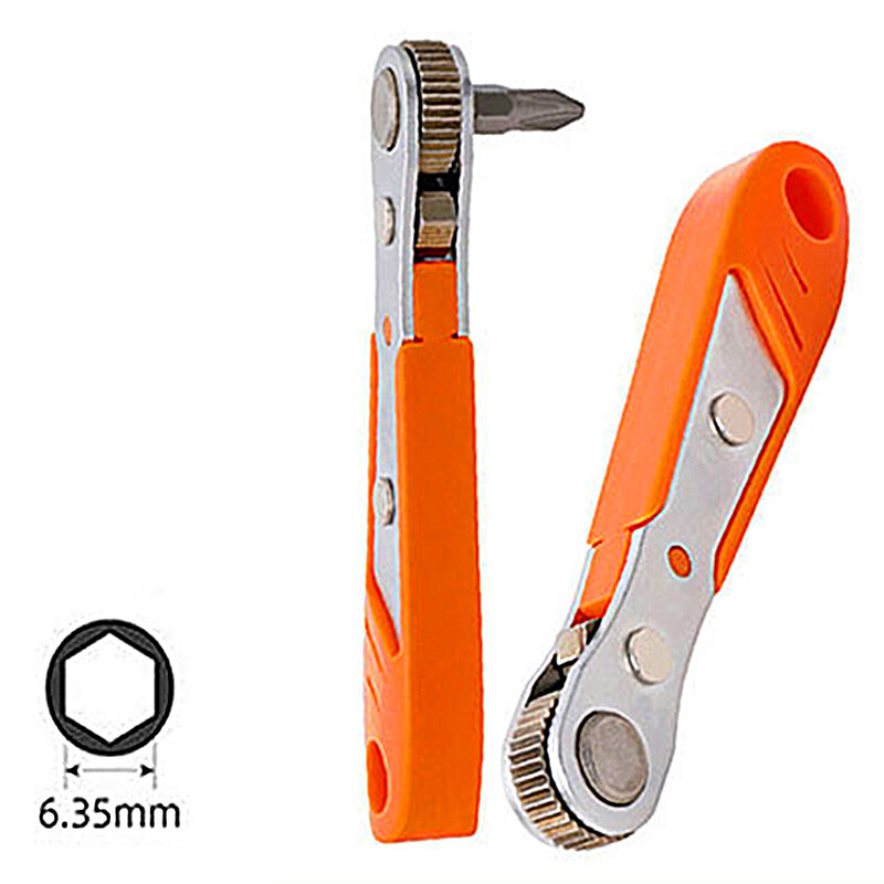 Ratcheting Right Angle Screwdriver Hex Drive 90 Degree Offset + 10pc ...