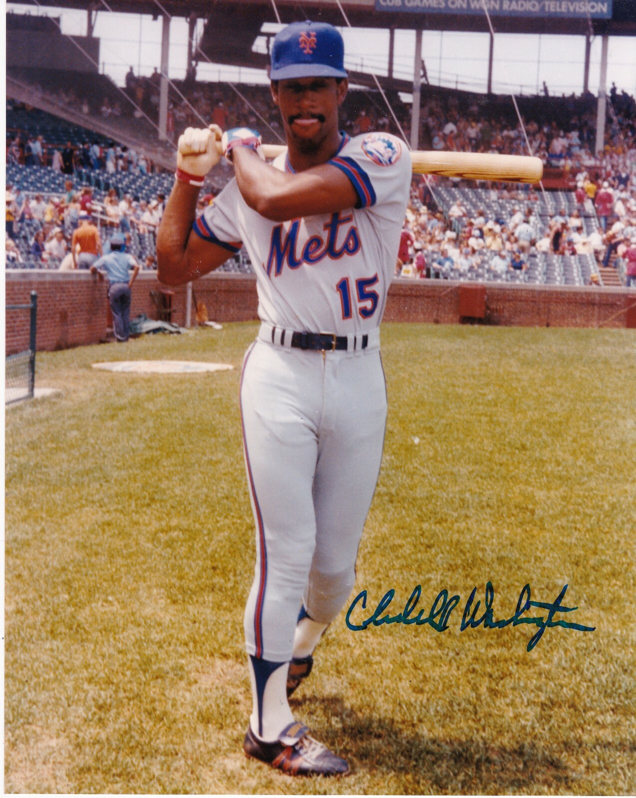 CLAUDELL WASHINGTON NEW YORK METS ACTION SIGNED 8x10 | eBay