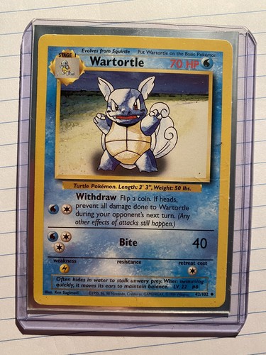 Pokemon Card Wartortle Base Set 42/102 Lightly Played | eBay