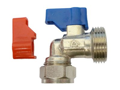 Angled Elbow Washing Machine / Dishwasher Isolation Valve / Tap 15mm x ...