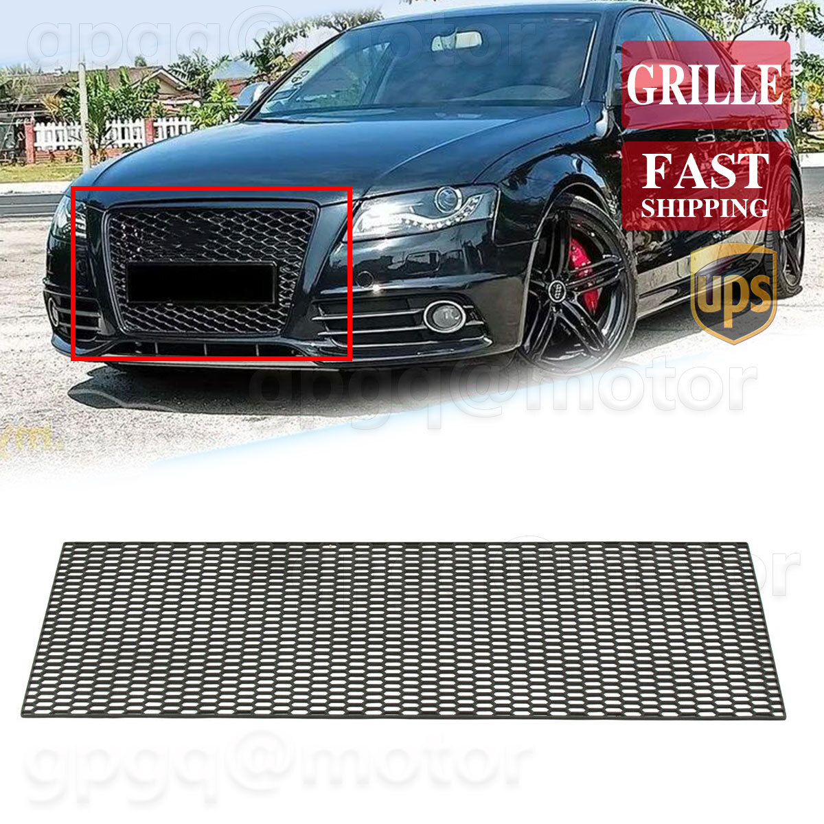 Universal Honeycomb Car Front Mesh Grill Hexagon ABS Hood Grille Black ...