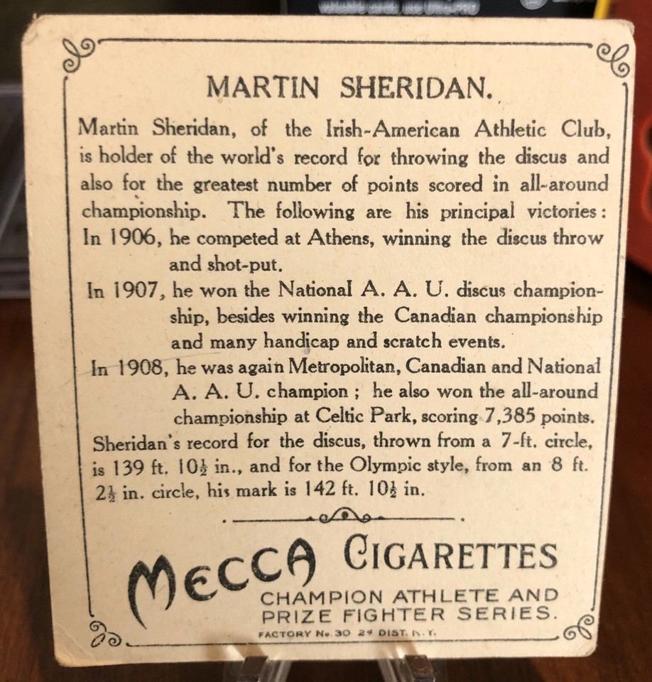 1910 Mecca Champions Martin Sheridan | eBay