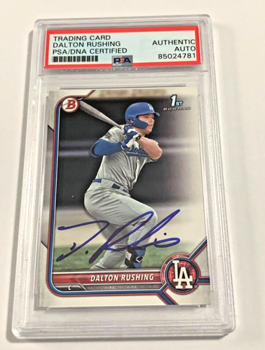 Dalton Rushing autograph signed 2022 Bowman baseball card PSA SLAB BD84 ...